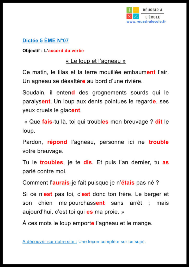 Dictée 5ème | 11 exercices gratuits à imprimer