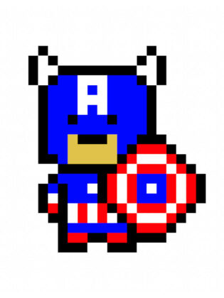 Pixel Art Marvel :Pixel Art Marvel : 50 modèles à imprimer