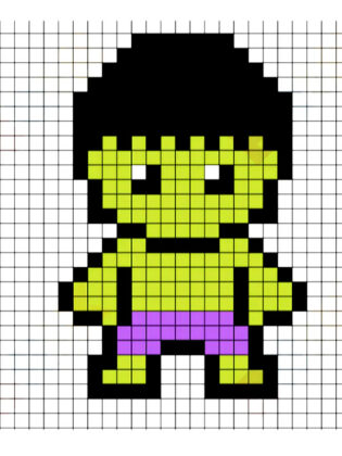 Pixel Art Marvel :Pixel Art Marvel : 50 modèles à imprimer