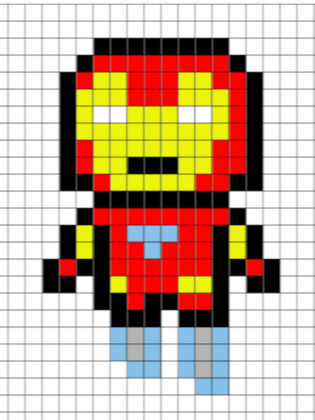 Pixel Art Marvel :Pixel Art Marvel : 50 modèles à imprimer