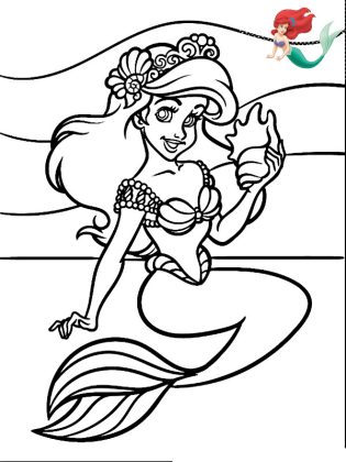 Coloriage Ariel : 40 Dessins et 1 Livre à imprimer (PDF)