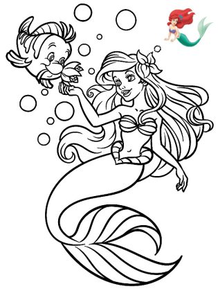 Coloriage Ariel : 40 images à imprimer (PDF et JPG)