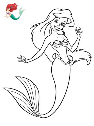 Coloriage Ariel : 40 Dessins et 1 Livre à imprimer (PDF)