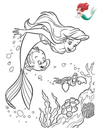 Coloriage Ariel : 40 Dessins et 1 Livre à imprimer (PDF)