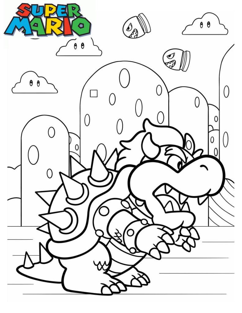 Coloriage Bowser : 30 images à imprimer (JPG et PDF)