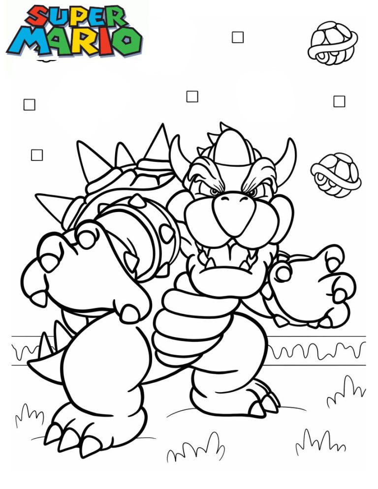 Coloriage Bowser : 30 Dessins à imprimer (JPG et PDF)