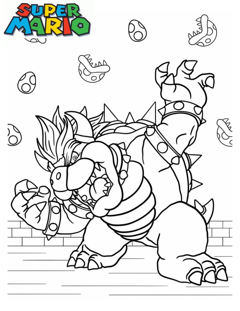 Coloriage Bowser : 30 Dessins à imprimer (JPG et PDF)