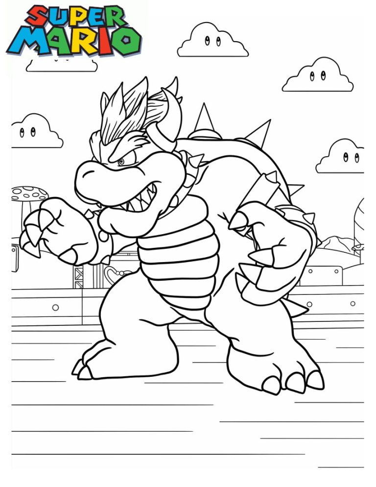 Coloriage Bowser : 30 Dessins à imprimer (JPG et PDF)