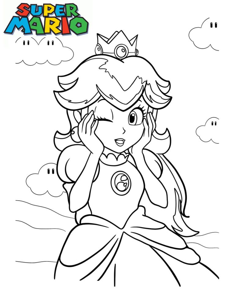 Coloriage Peach : 30 dessins à imprimer 🌟👑 Coloriage Peach : 30 dessins à imprimer 🌟👑
