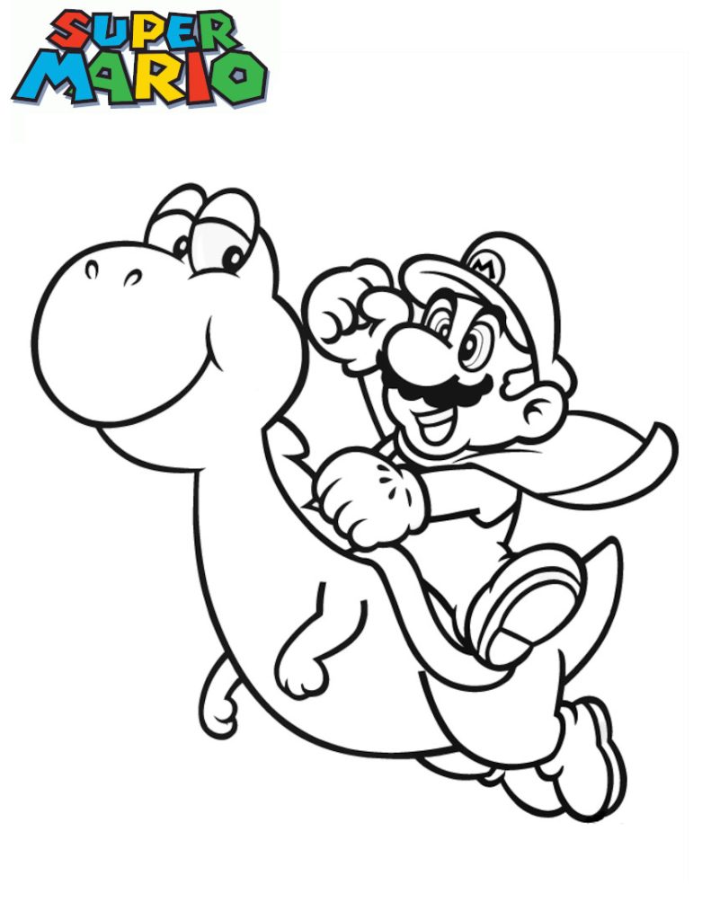 Coloriage Yoshi : 30 images à imprimer (PDF et JPG)