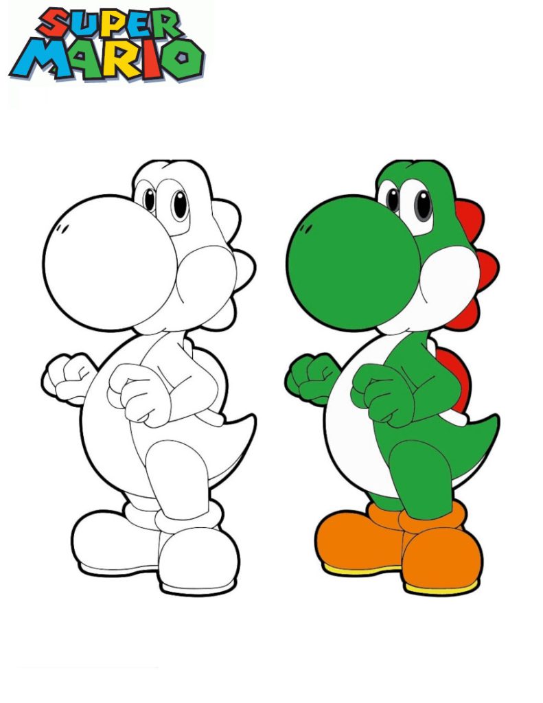 Coloriage Yoshi : 30 images à imprimer (PDF et JPG)