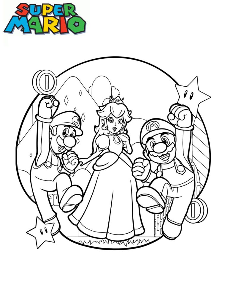 Coloriage Peach : 30 dessins à imprimer 🌟👑 Coloriage Peach : 30 dessins à imprimer 🌟👑
