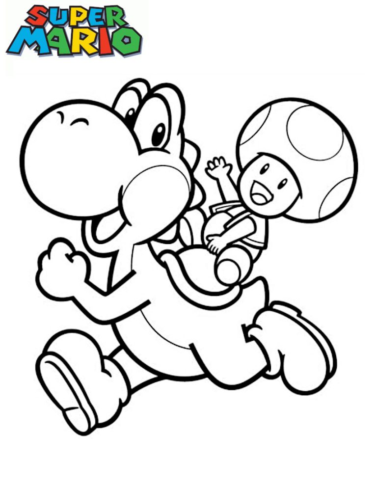 Coloriage Yoshi : 30 images à imprimer (PDF et JPG)