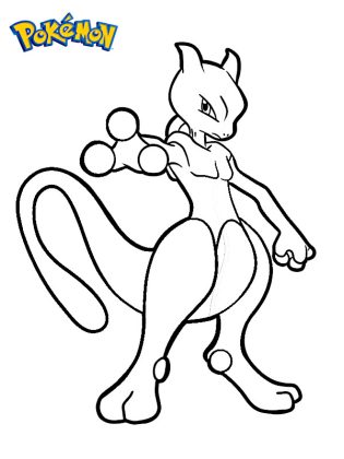 Coloriage Mewtwo : 30 images à imprimer (JPG et PDF)