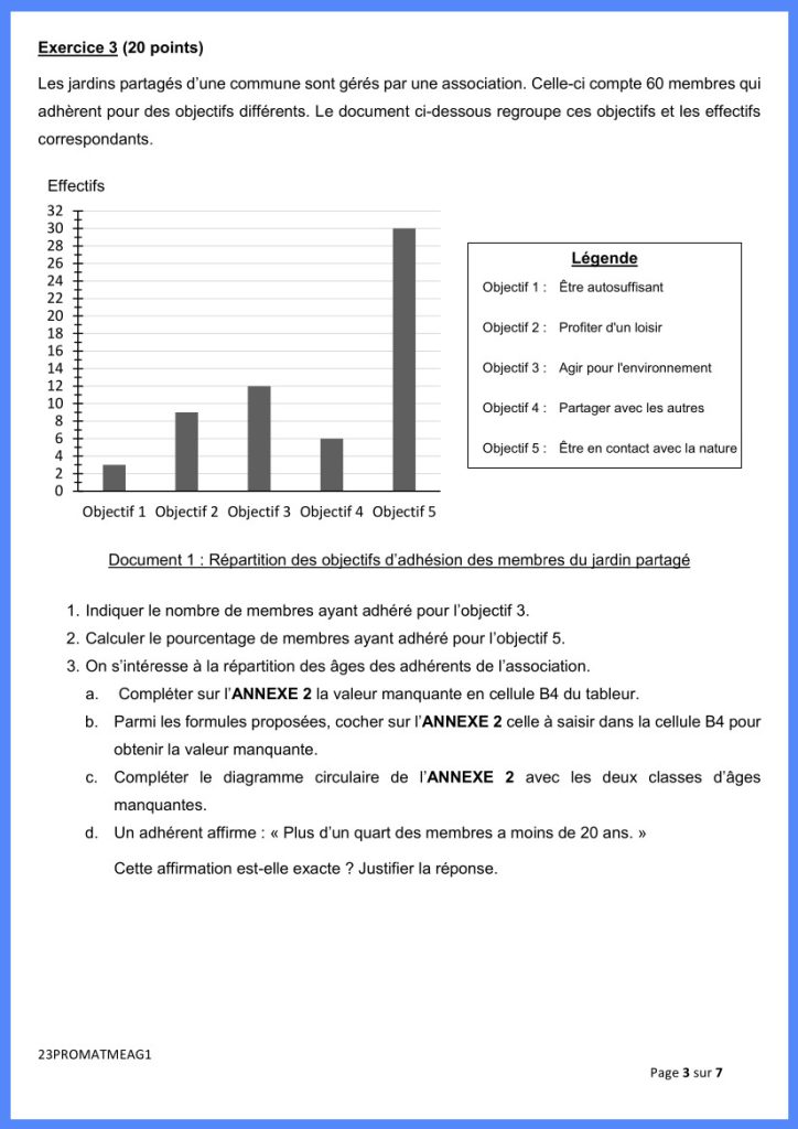 Sujet de Maths du Brevet 2023 et à sa Correction à imprimer ...
