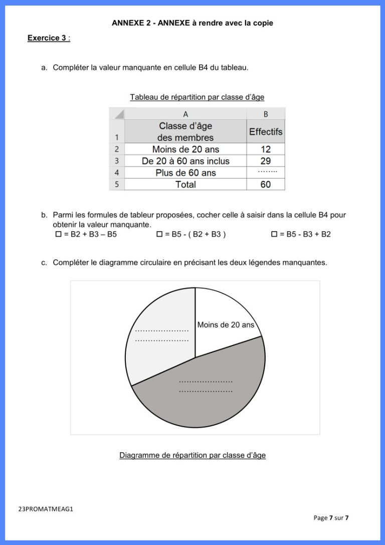 Sujet de Maths du Brevet 2023 et à sa Correction à imprimer ...