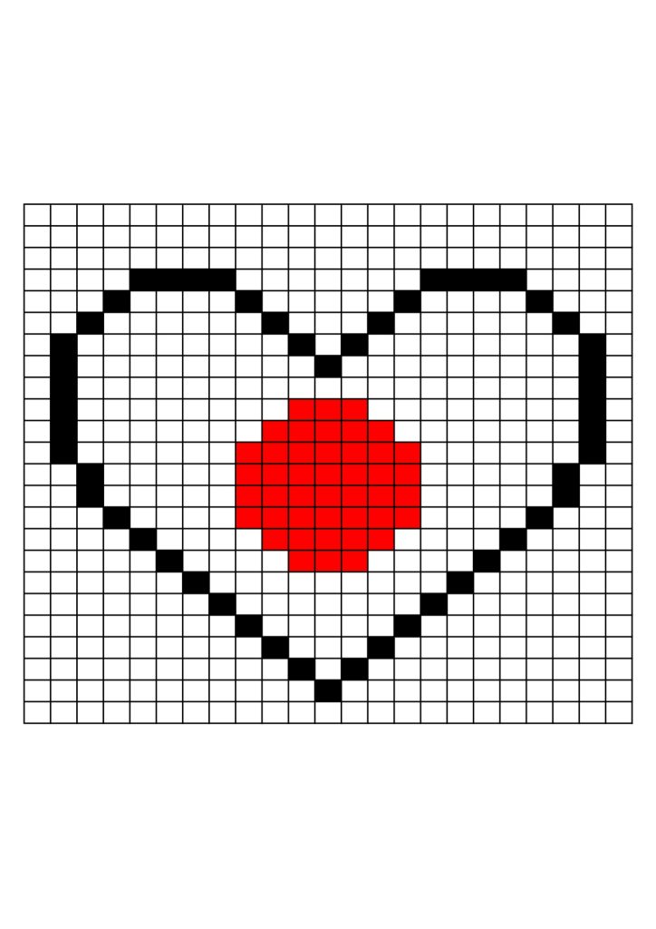 Pixel Art Coeur : 22 modèles à imprimer ️