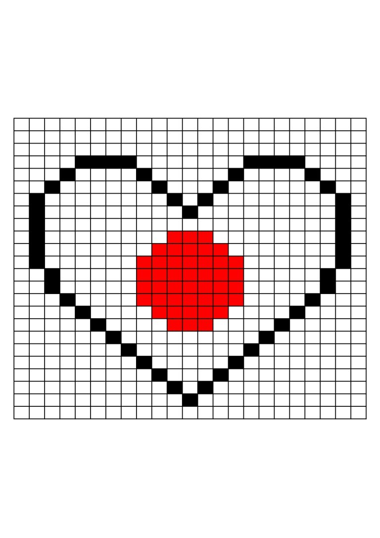 Pixel Art Coeur : 22 modèles à imprimer ️