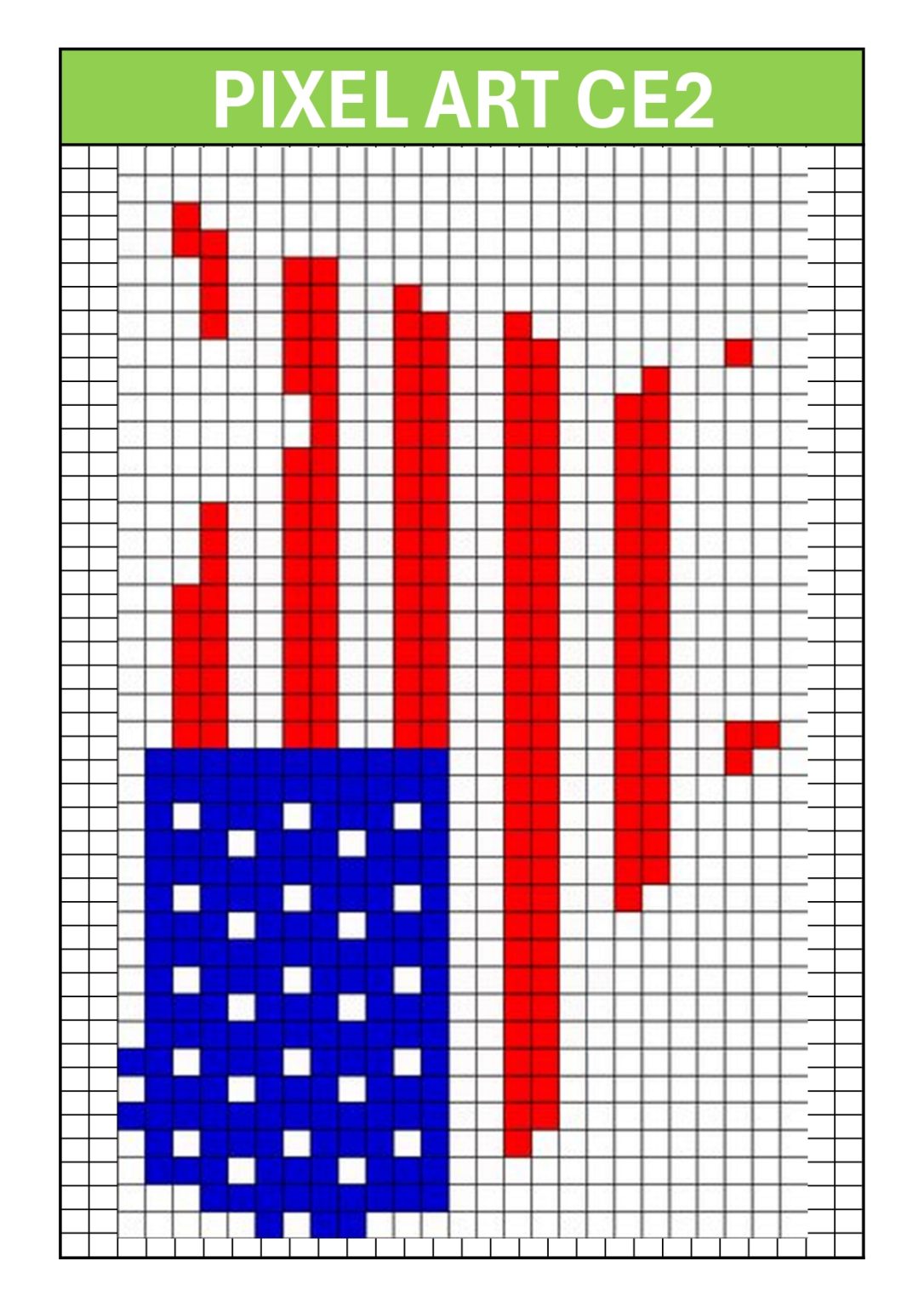 Pixel Art CE2 : 16 modèles à imprimer (JPG et PDF)