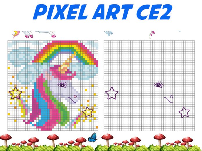 Pixel Art CE2 : 16 modèles à imprimer (JPG et PDF)