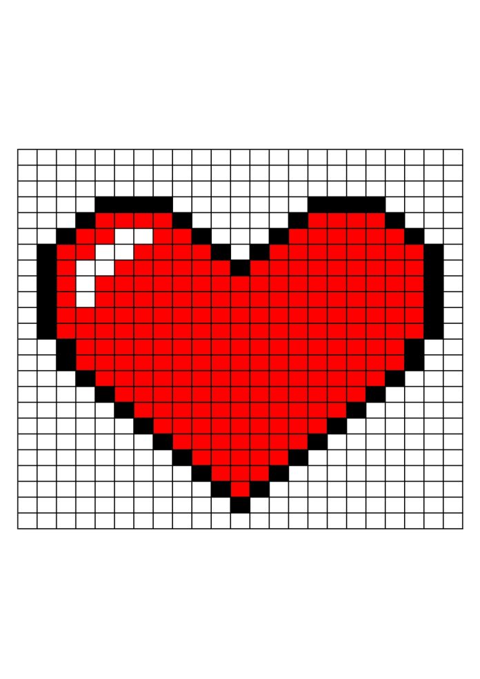 Pixel Art Coeur : 22 modèles à imprimer ️