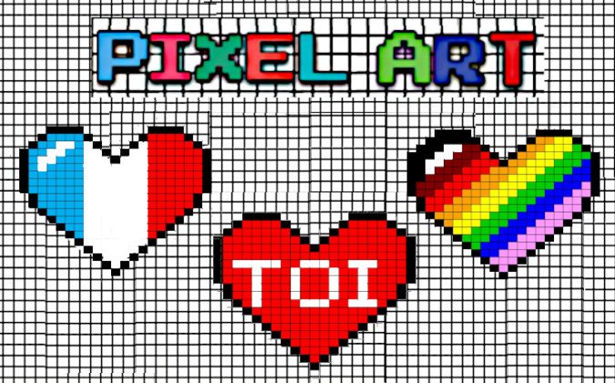 Pixel Art Coeur : 22 modèles à imprimer ️