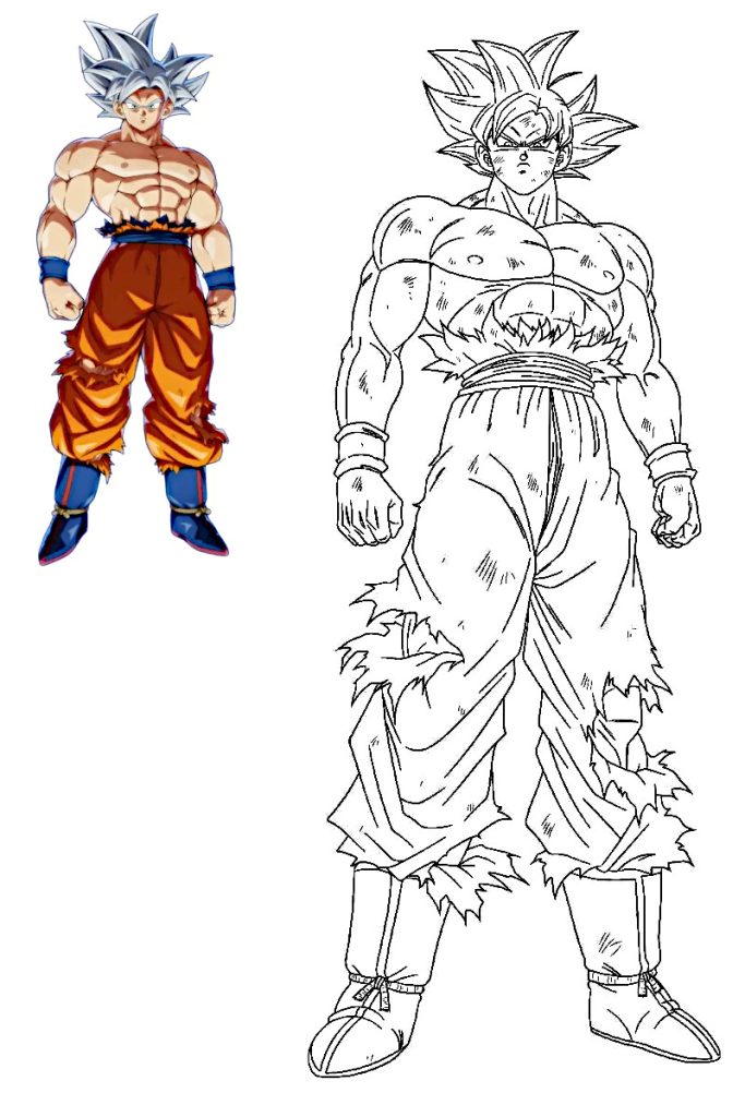 Coloriage Goku Super Saiyan Blue à imprimer