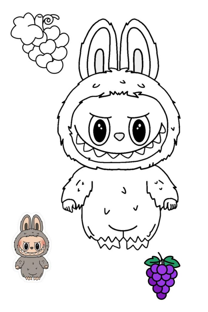 Coloriage Labubu : 30 Dessins et 1 Livre à imprimer (PDF)
