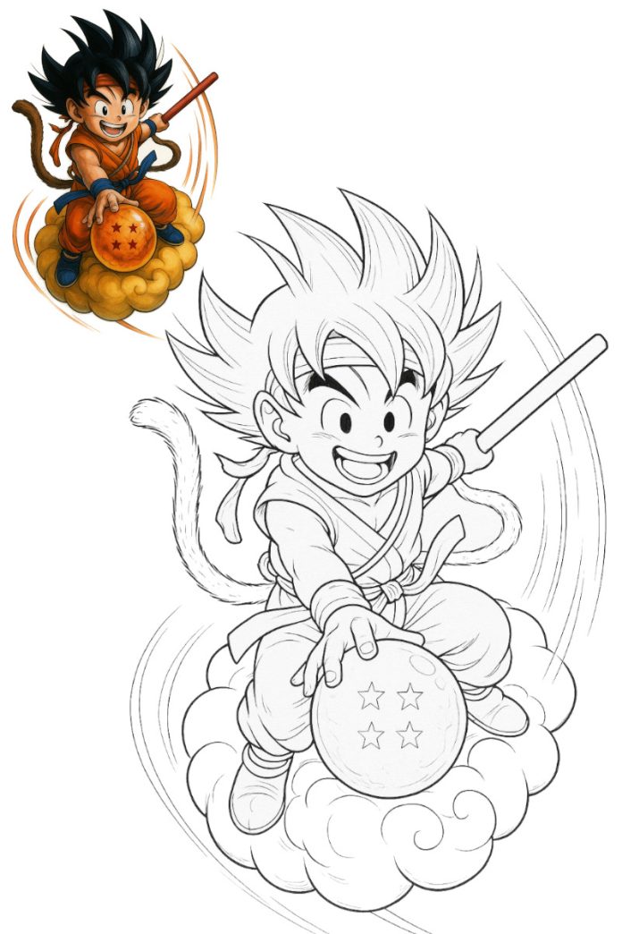 Coloriage Goku Super Saiyan Blue à imprimer