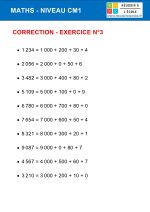Exercice Math CM1 : 40 questions avec Corrigé (PDF)